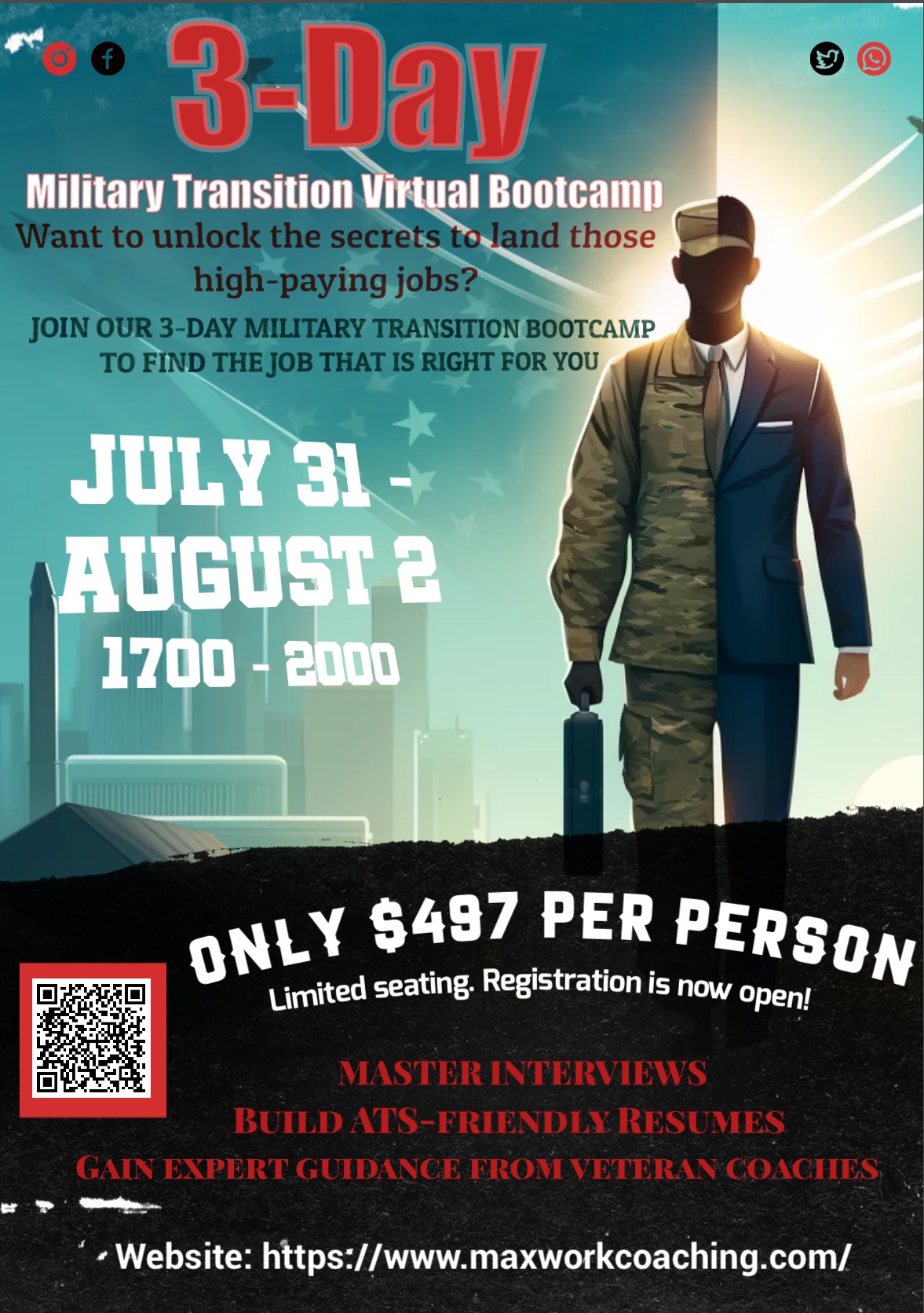 3-Day Military Transition Bootcamp - MaxWork Coaching